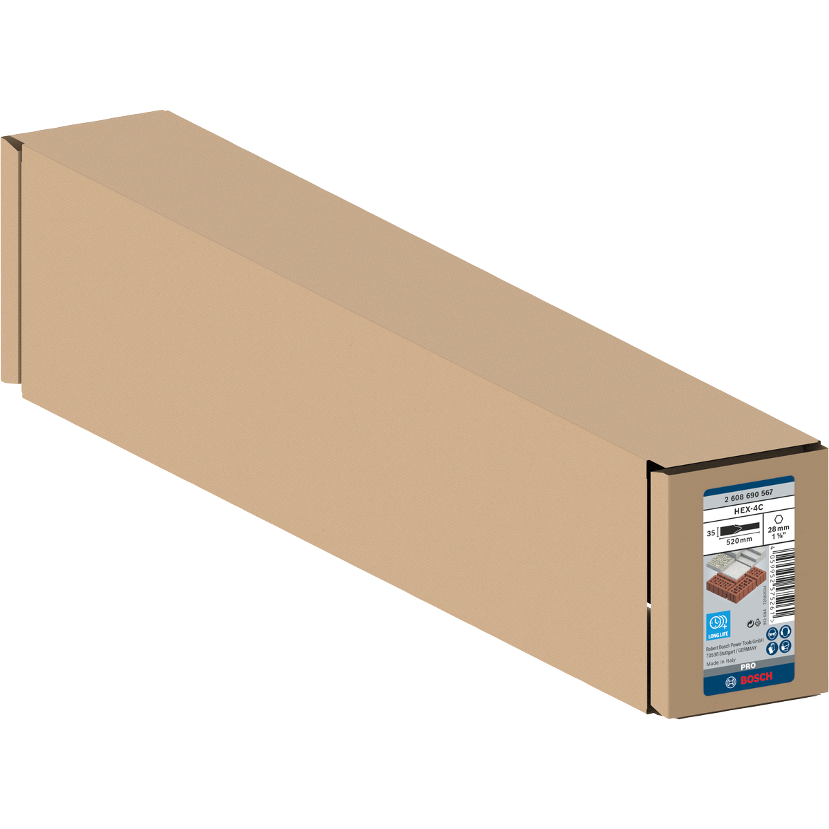 Bosch PRO HEX-4C Flat Chisel 28 mm, 35 x 520 mm 2608690567