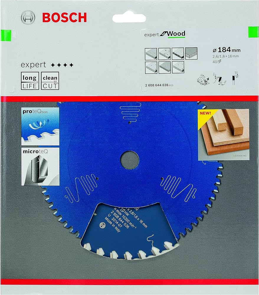 Bosch Expert Circular Saw Blade for Wood 184 x 16 x 2,6 mm, 40 2608644036