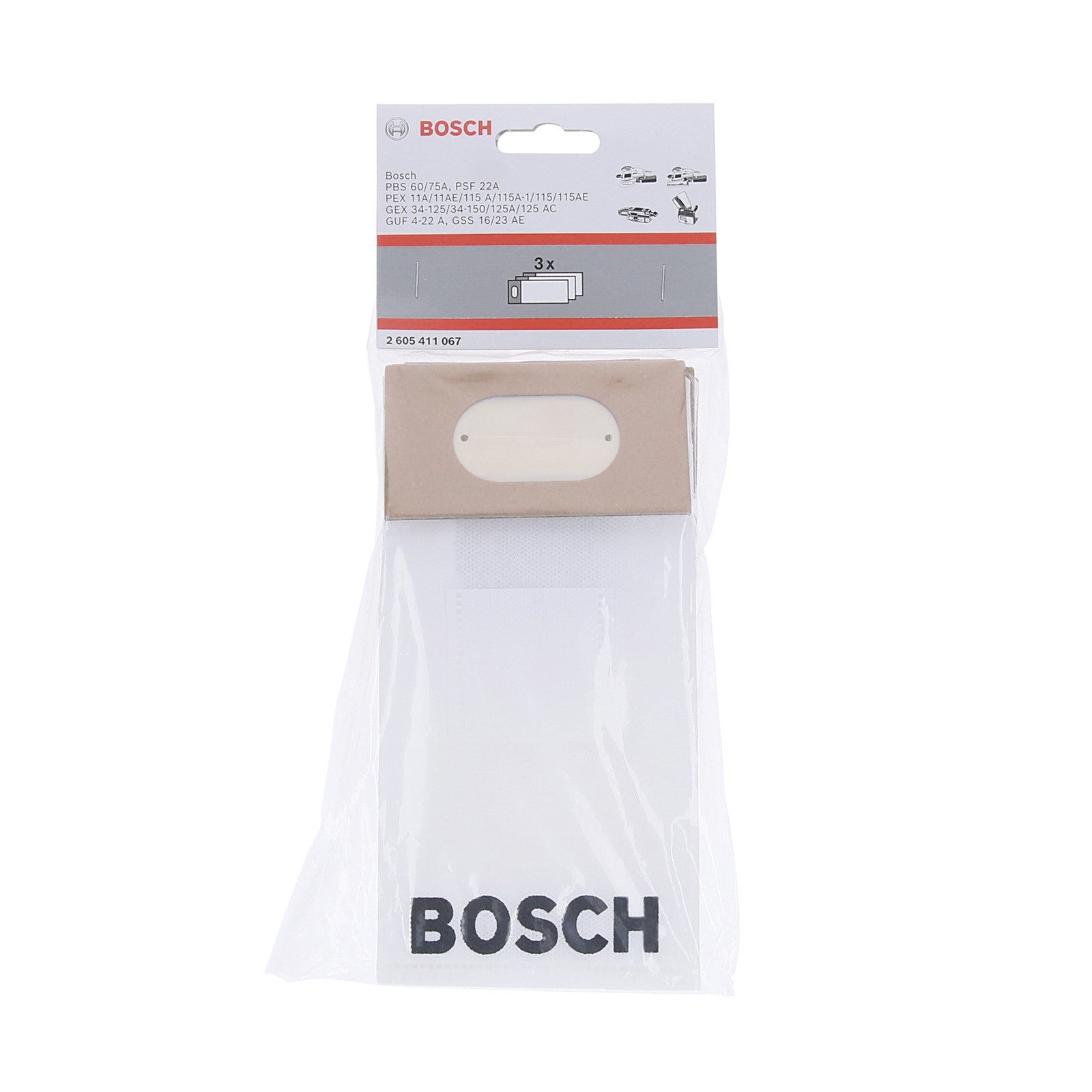 Bosch Paper Dust Bag PEX, GEX, PSS, GSS, PBS,PSF, GUF 2605411067