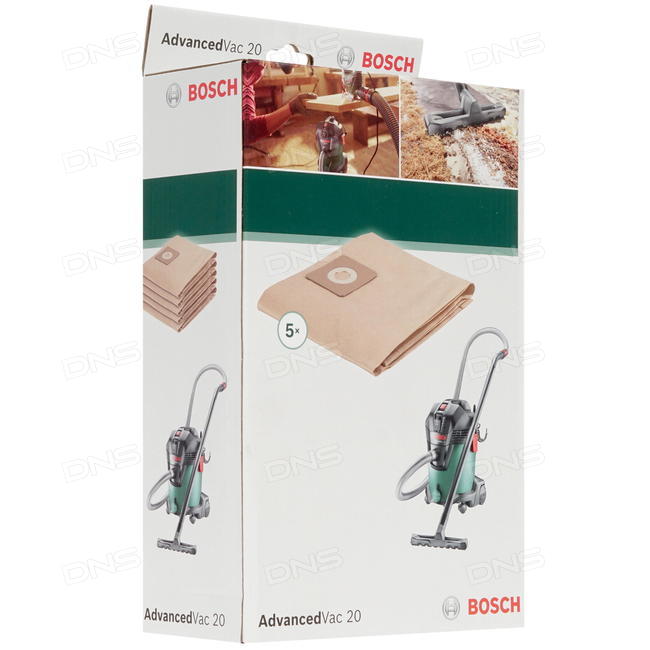 Bosch Paper dust bag Pack of 5 for AdvancedVac 20