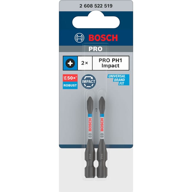 Bosch PRO Screwdriver bit Impact 55mm ( Select Size )
